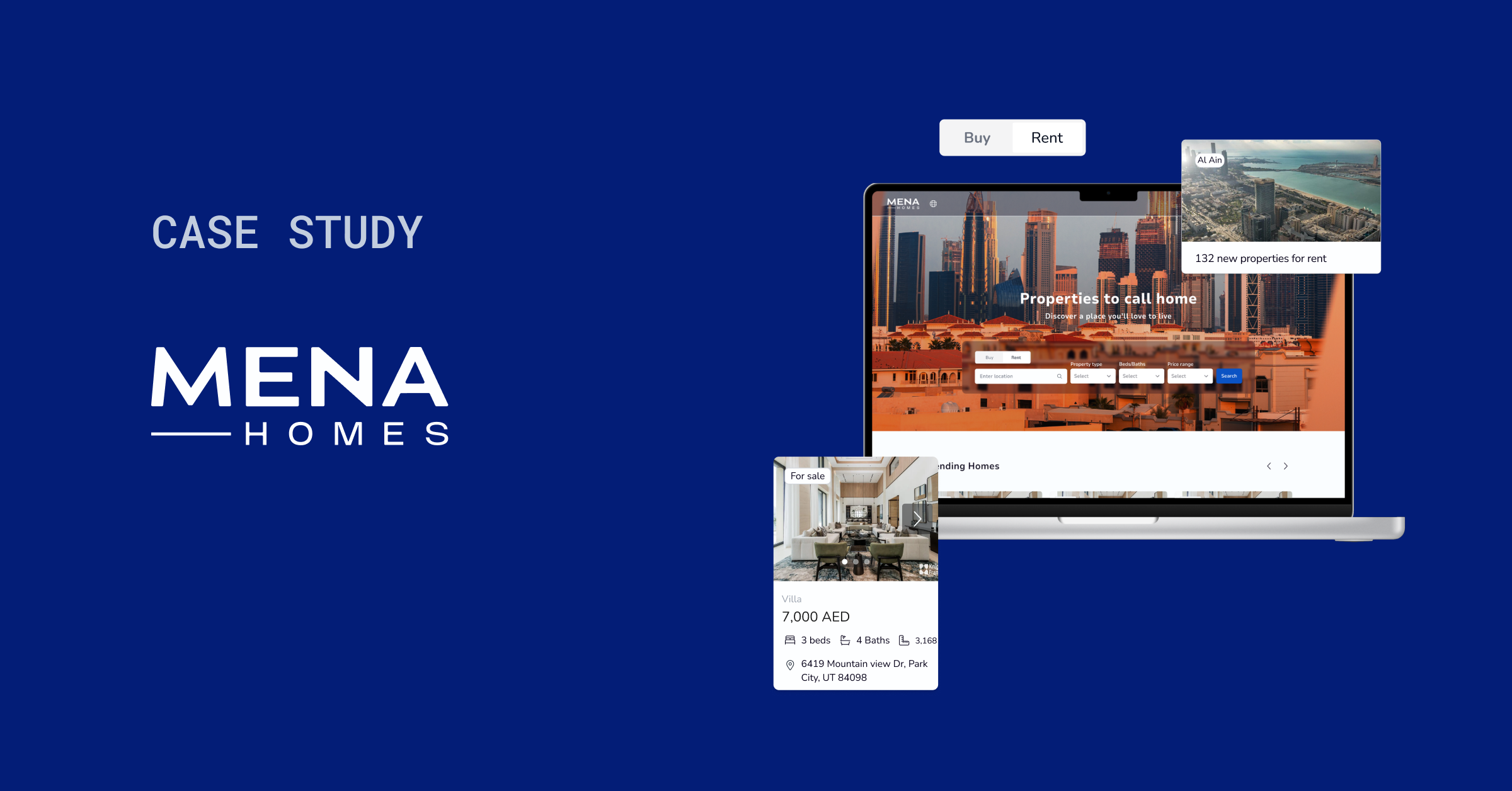Mena Homes real state app design - Imajine